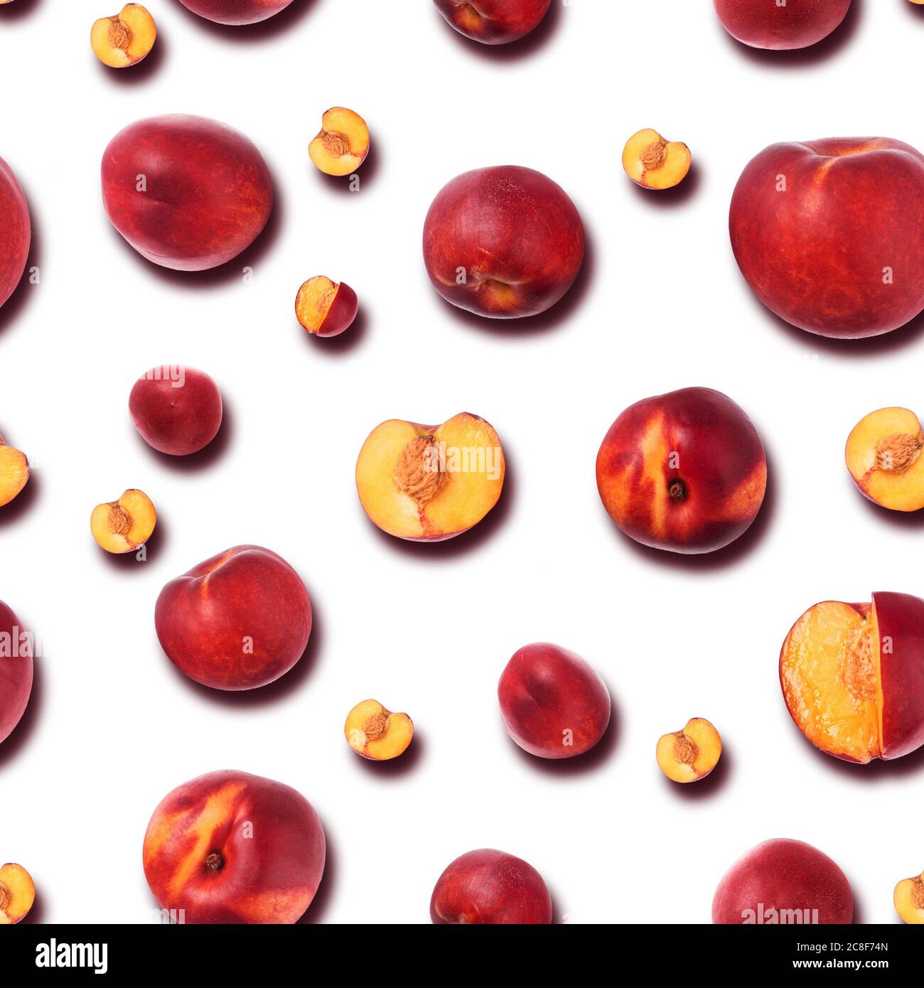 peach seamless pattern on white background Stock Photo - Alamy