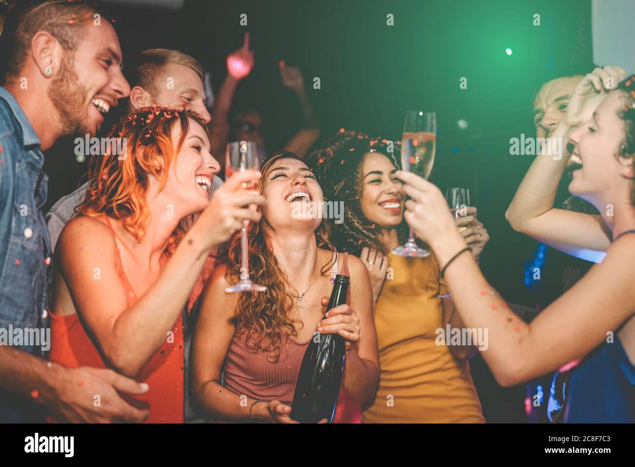 People Partying At A Club And Drinking