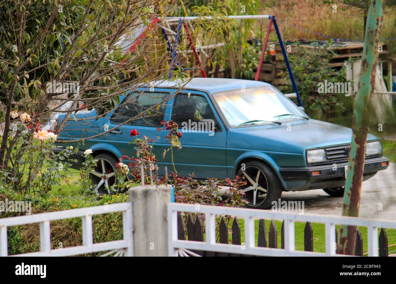 Classic blue Jetta Stock Photo - Alamy