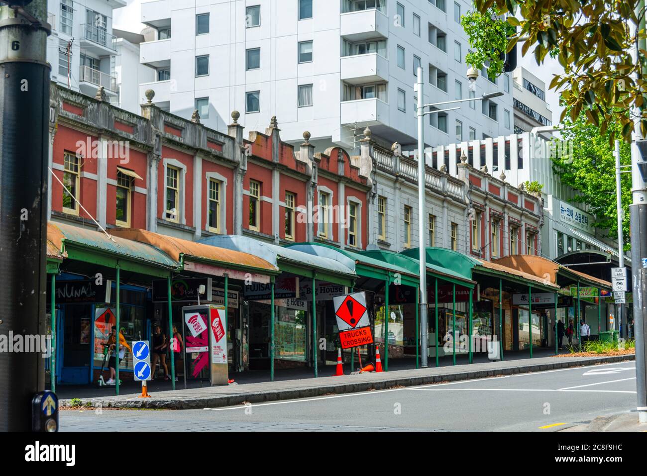 Shops And Row Of Red Brick Houses High Resolution Stock Photography and ...