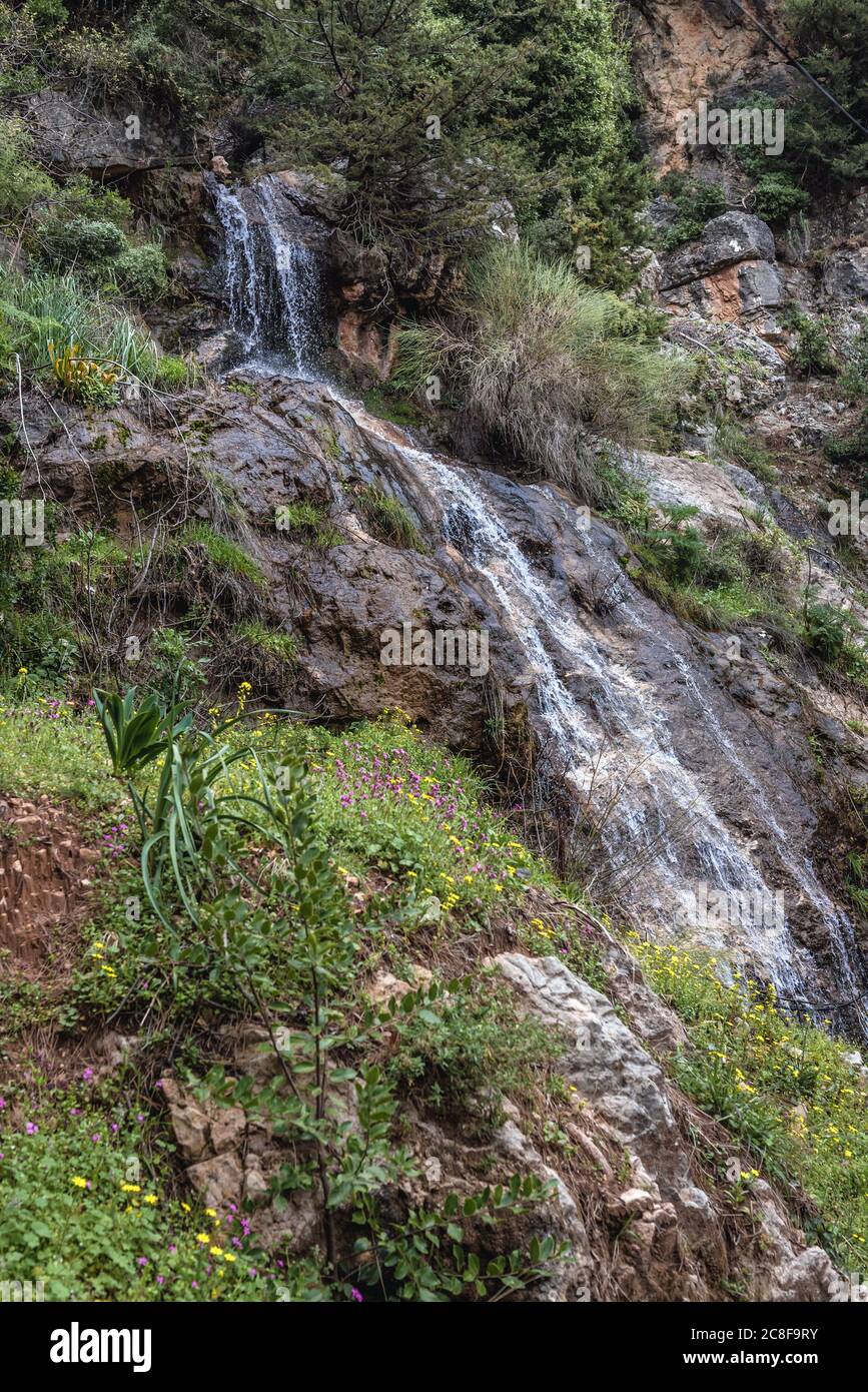 Small waterfall near Our Lady of Qannoubine Monastery in Kadisha Valley ...