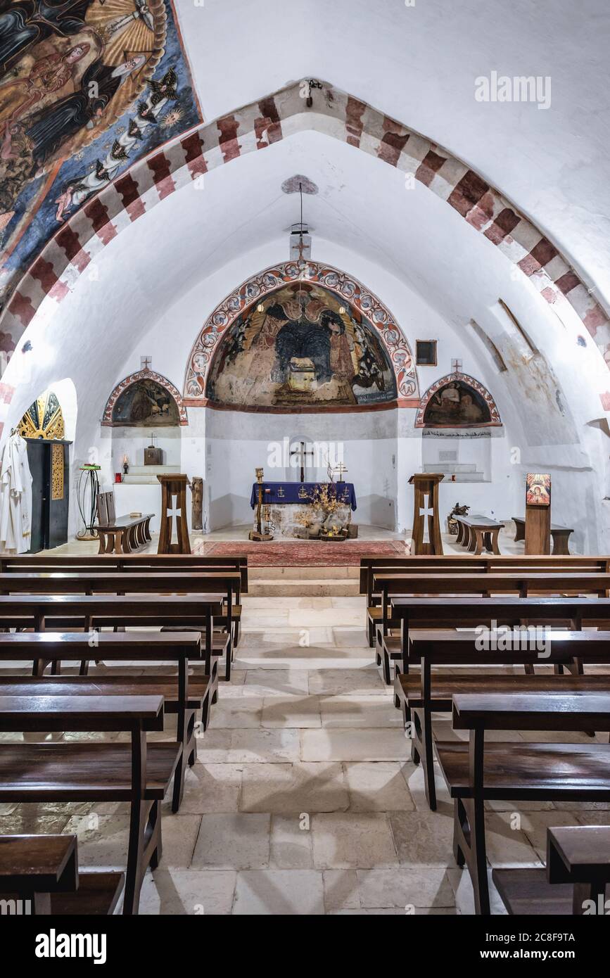 Altar in Church of Our Lady of Qannoubine Monastery in Kadisha Valley ...