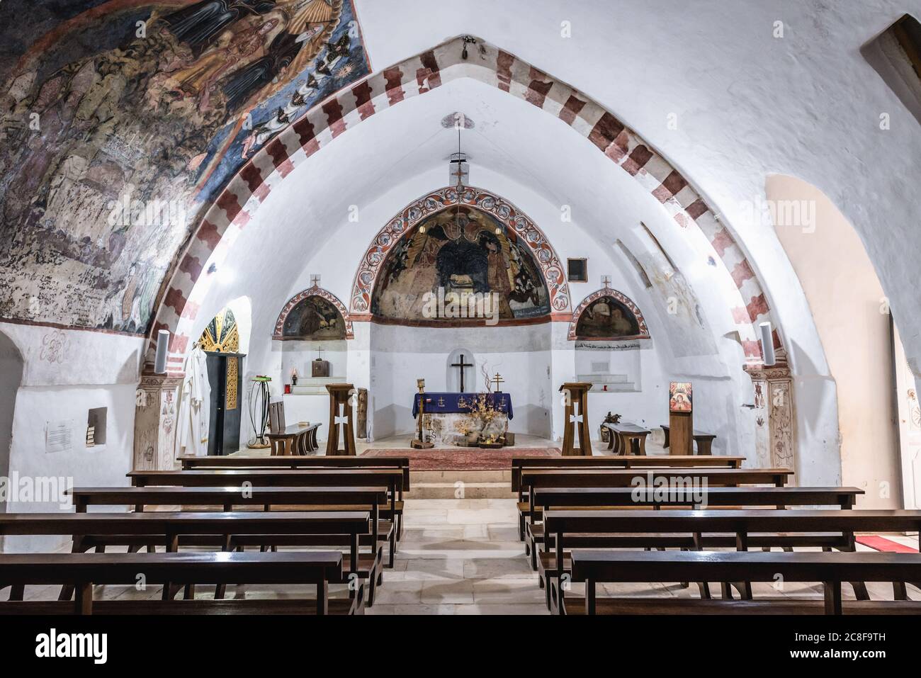 Altar in Church of Our Lady of Qannoubine Monastery in Kadisha Valley ...