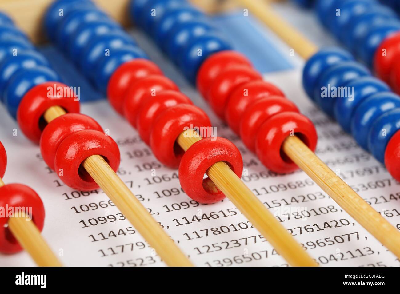closeup of a blue and red abacus on sheet with numbers Stock Photo - Alamy