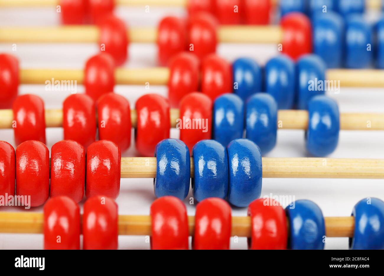 closeup of a blue and red abacus Stock Photo - Alamy