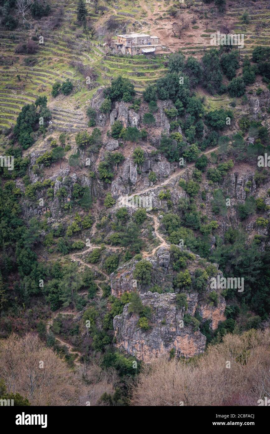 View from Our Lady of Qannoubine Monastery in Kadisha Valley also ...