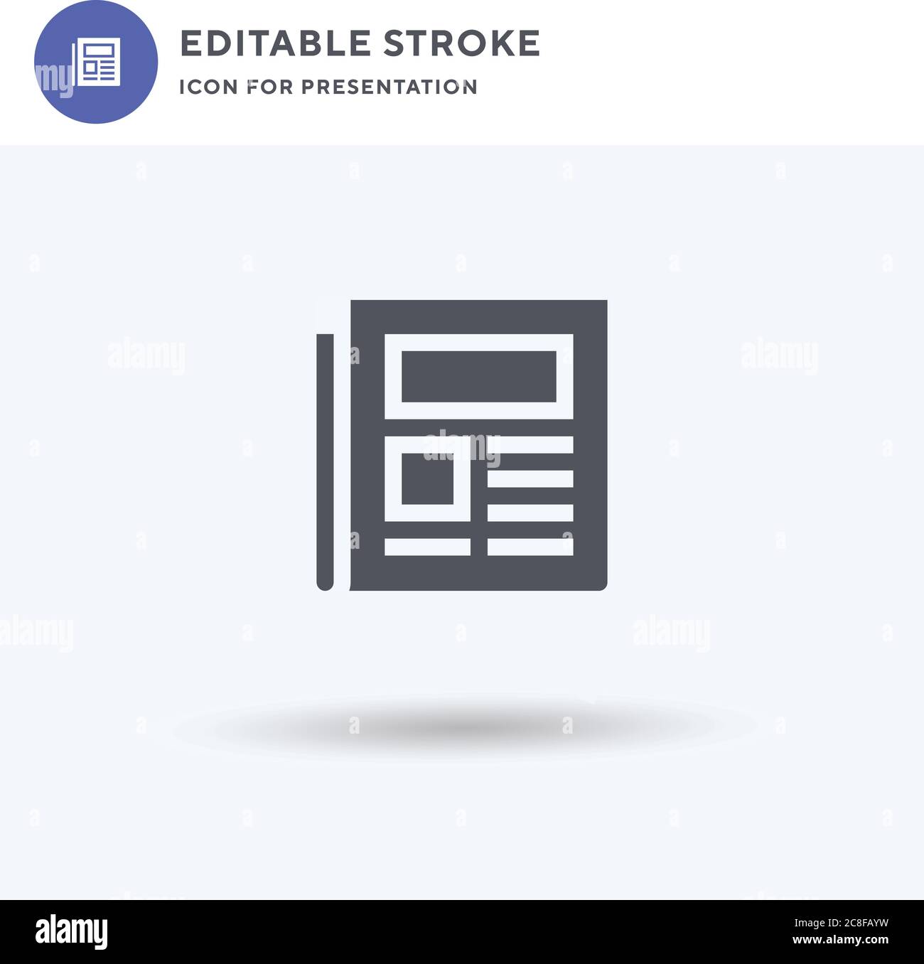 Newspaper icon vector, filled flat sign, solid pictogram isolated on ...