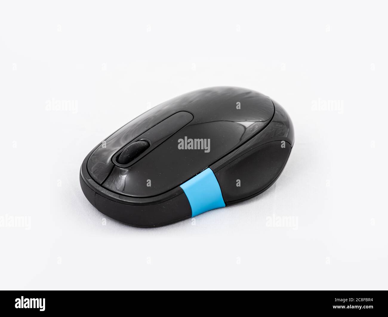 Black and blue wireless computer mouse on white background Stock Photo ...
