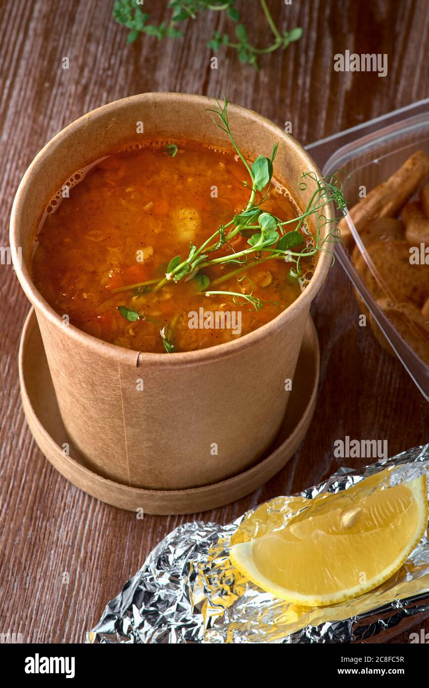 Carton of vegetable soup hi-res stock photography and images - Alamy