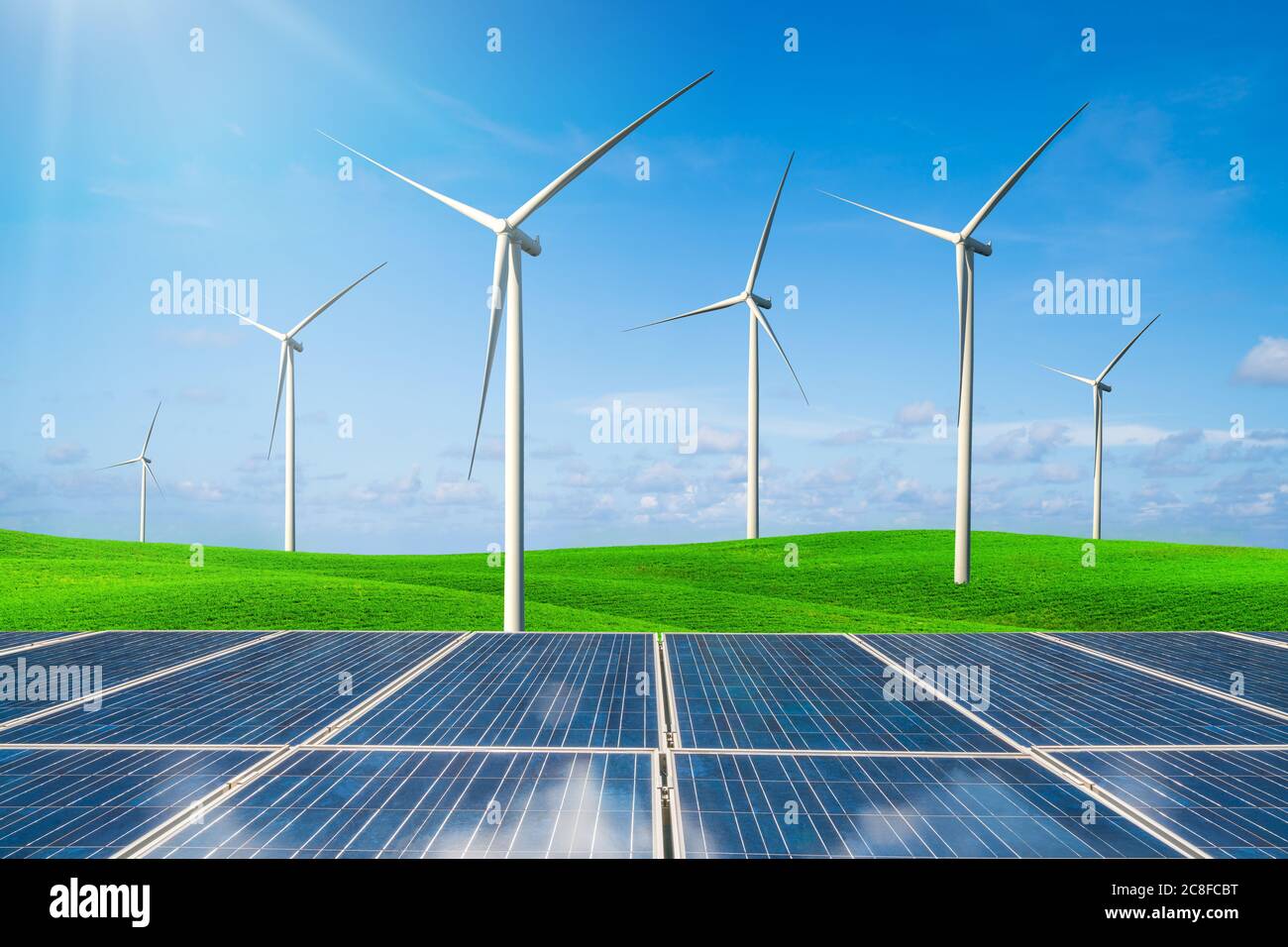 Farm wind turbine solar panel hi-res stock photography and images - Alamy