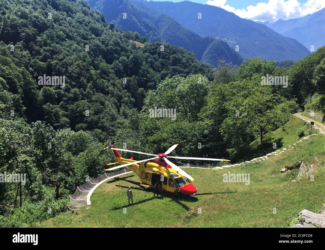 Sondrio, Italy Val Codera Lombardia air medical helicopter rescue ...