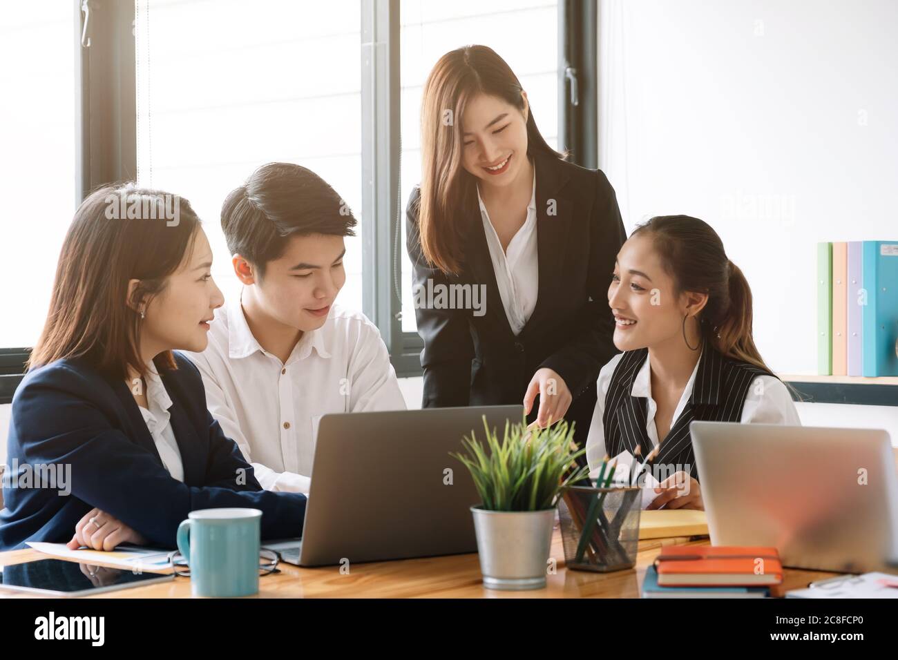 Young of Business Asian People Meeting Conference Discussion Corporate ...