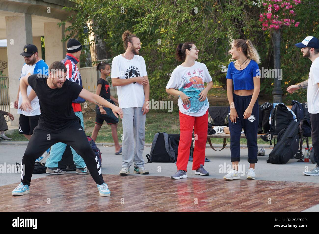 Dancing teen boy breakdance hi-res stock photography and images - Alamy