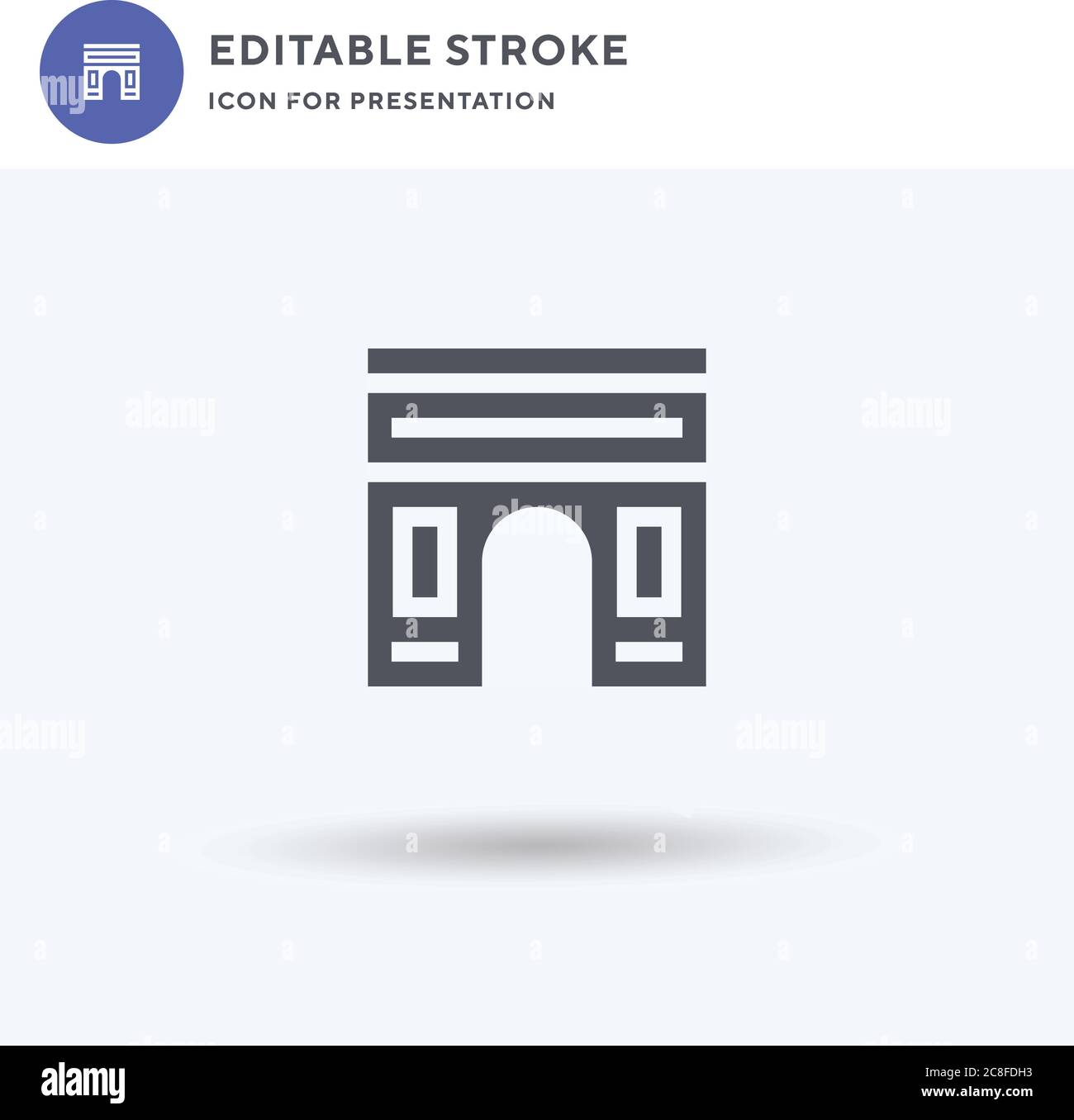 Arch icon vector, filled flat sign, solid pictogram isolated on white ...