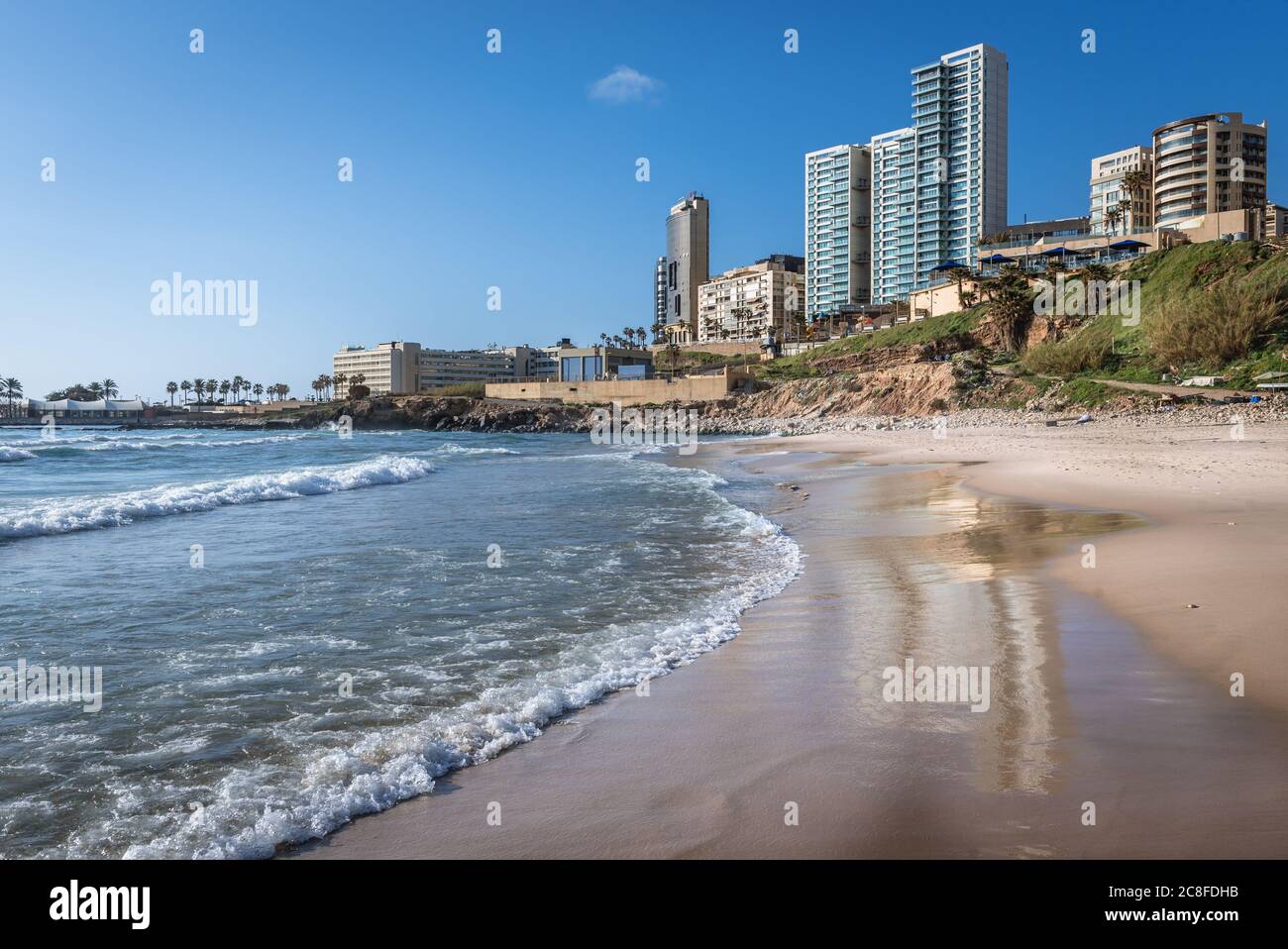 Ramlet al Baida public beach situated along the southern end of the ...