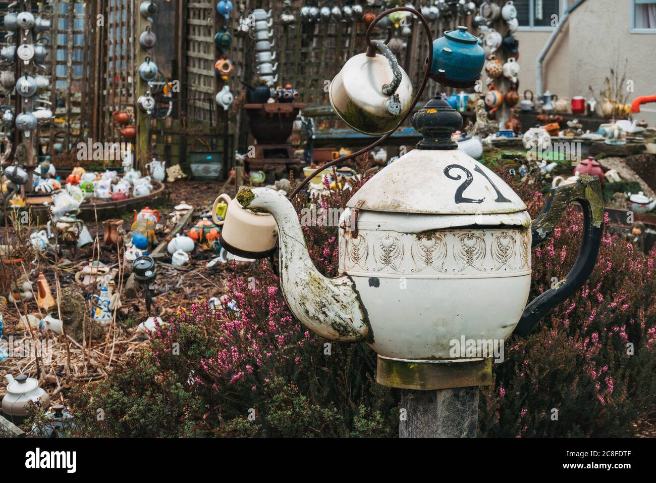 Teapotland Okawa, a private collection of teapots in someone's front ...