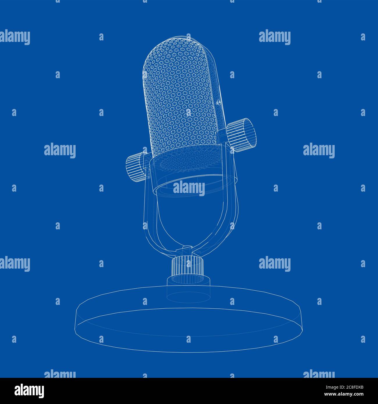 Outline vintage microphone Stock Photo - Alamy