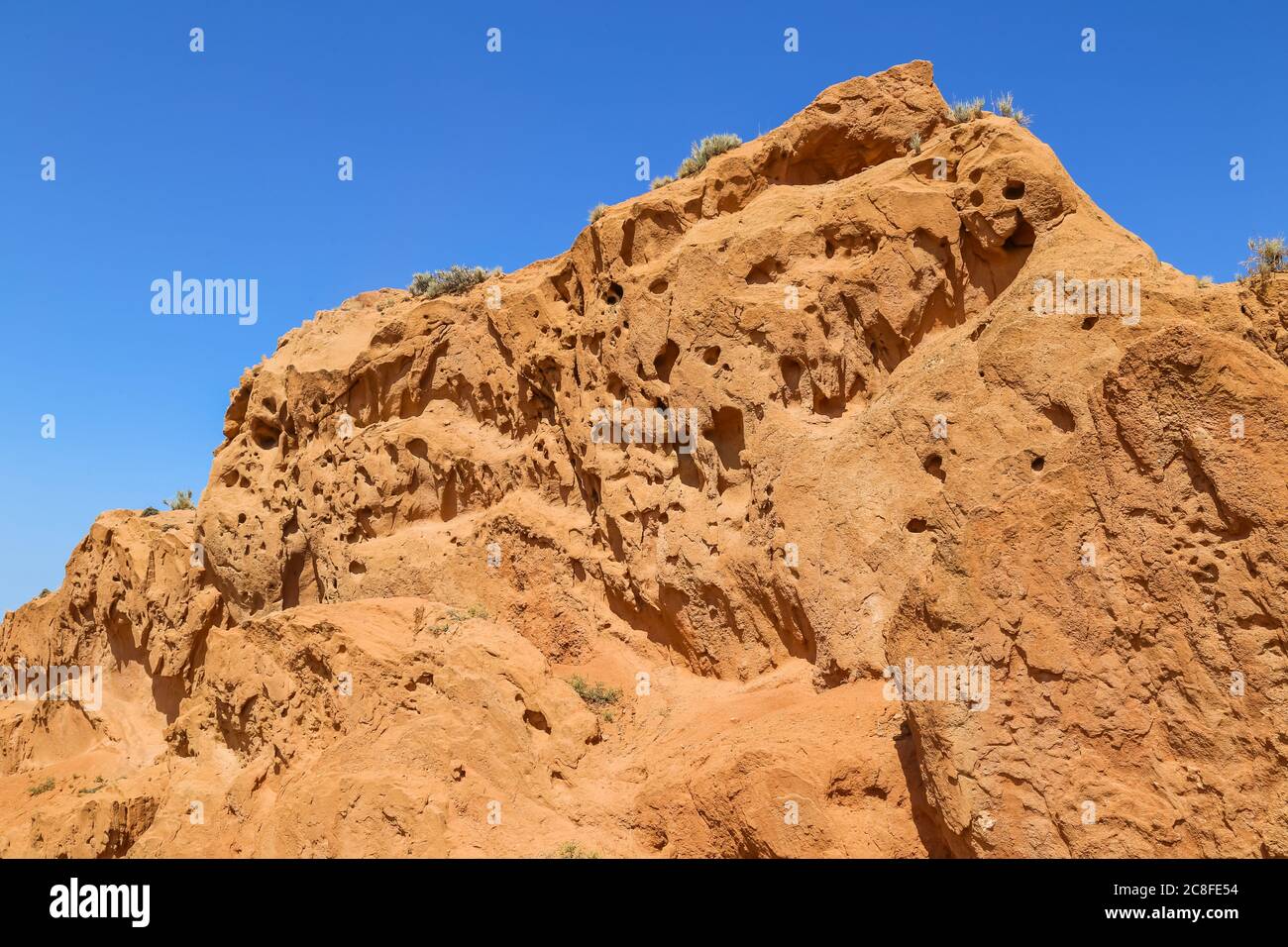 Red sandstone rock formations Seven bulls and Broken heart, Jeti Oguz ...