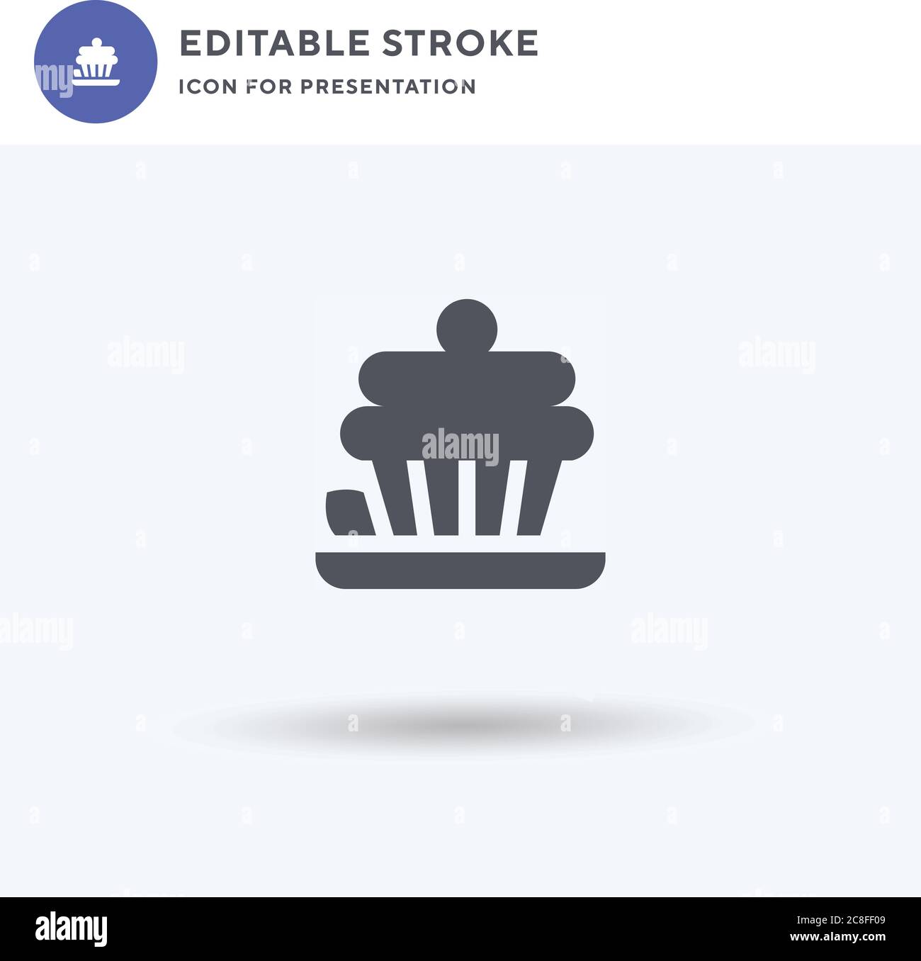 Baked icon vector, filled flat sign, solid pictogram isolated on white ...