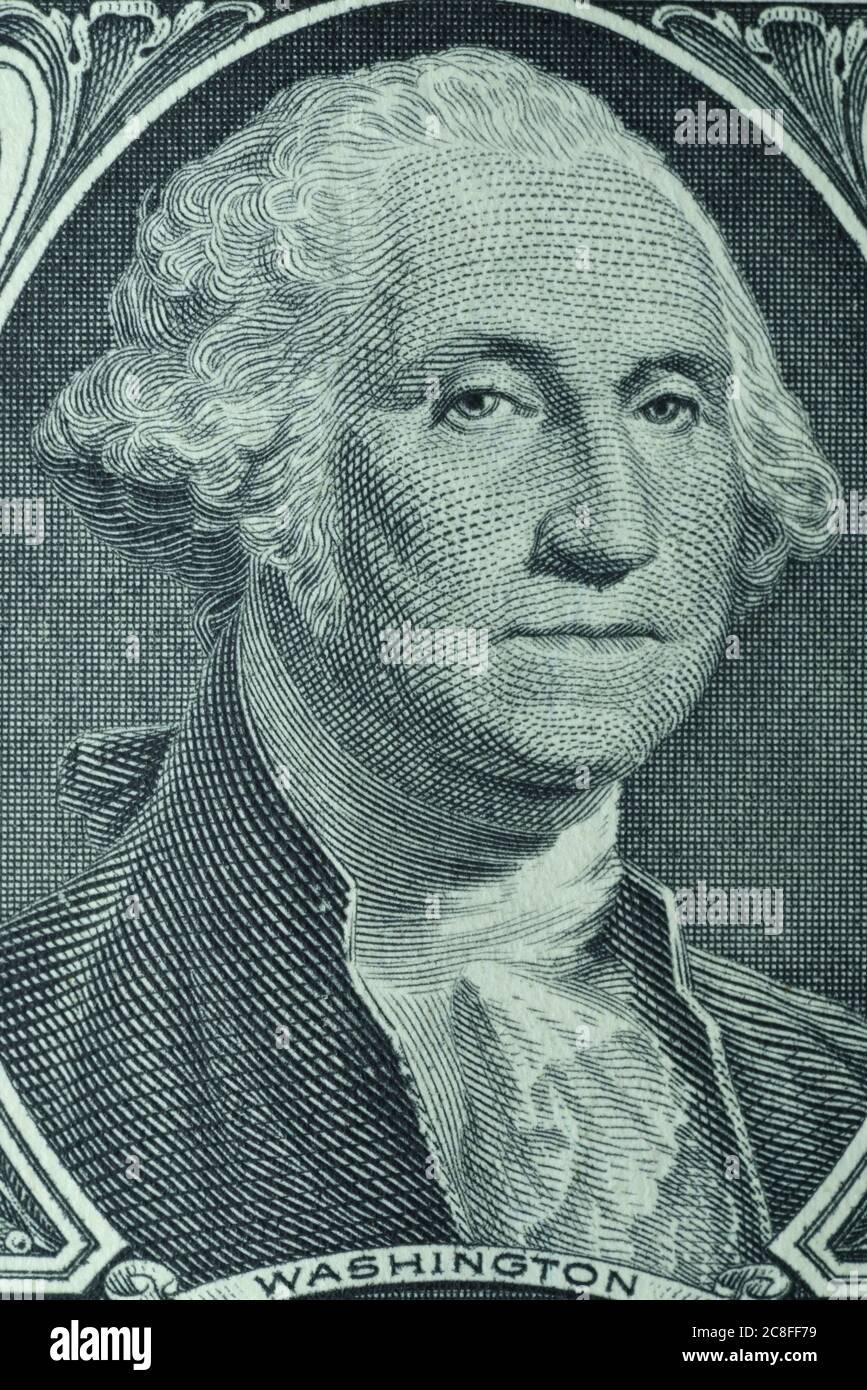 Portrait of George Washington, the first president of the United States ...