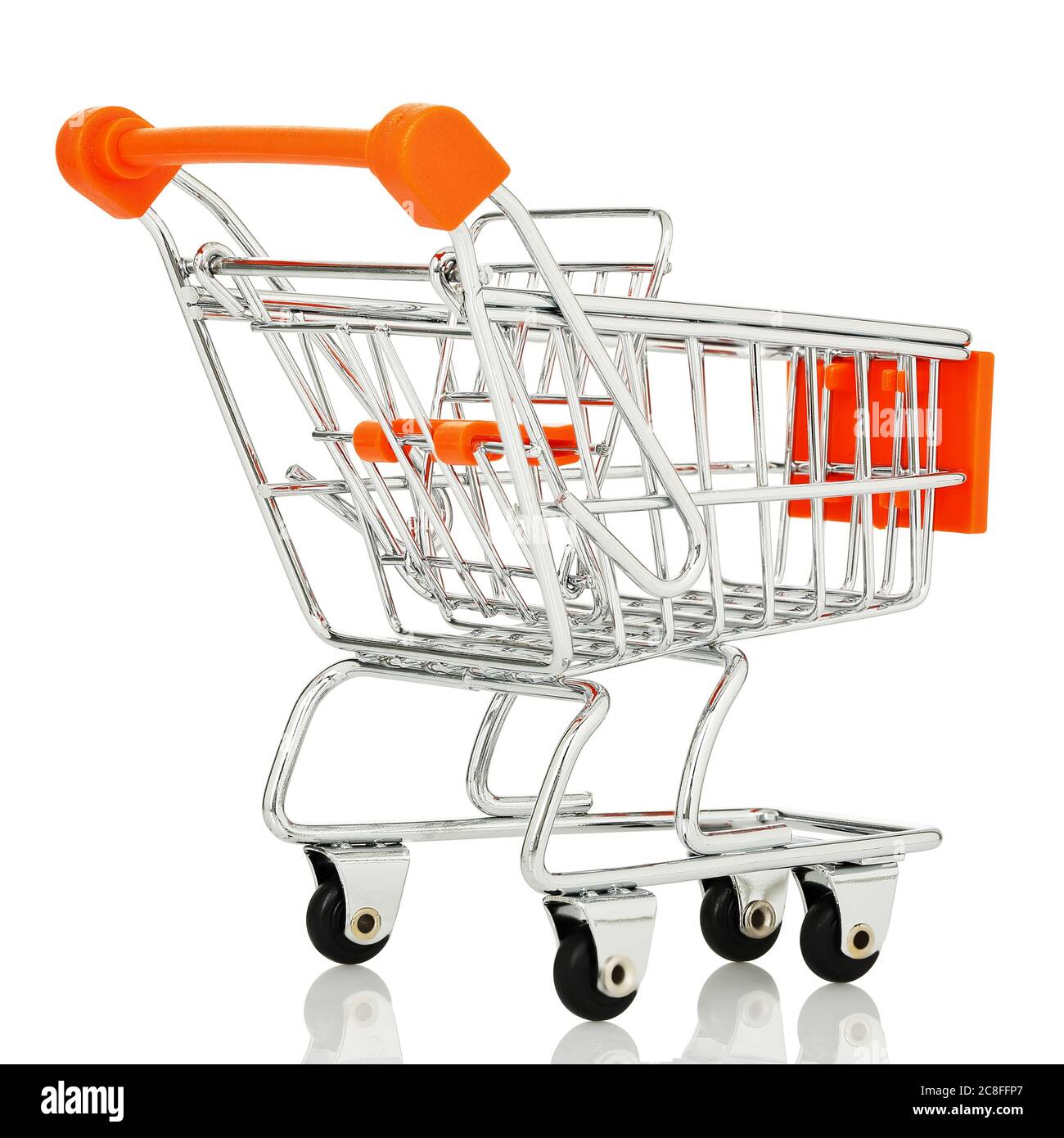 rear view of shopping cart isolated on white background Stock Photo - Alamy