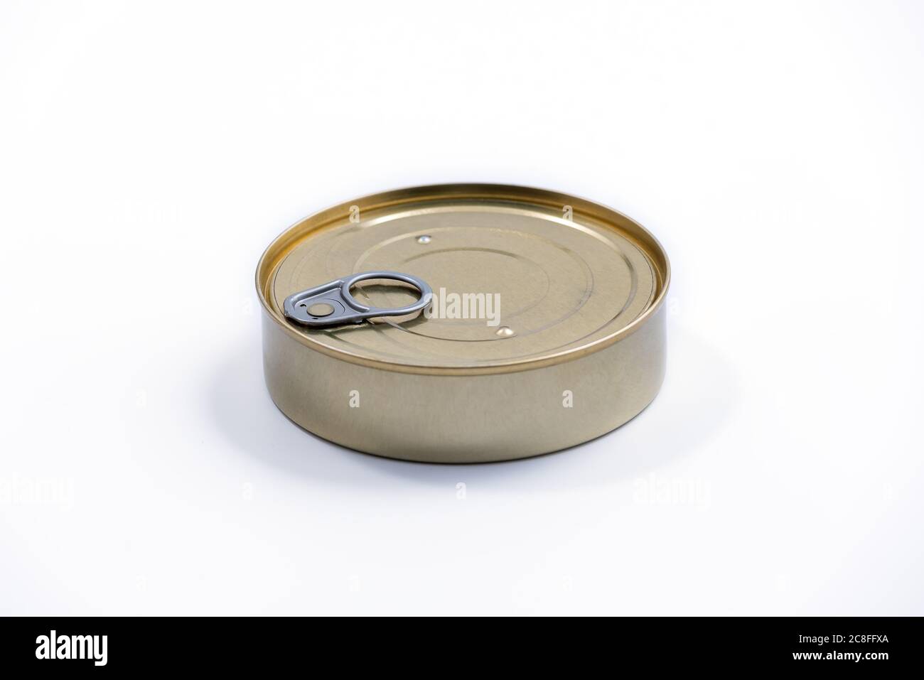 Round metal can side view. Food container isolated on white - for fish ...