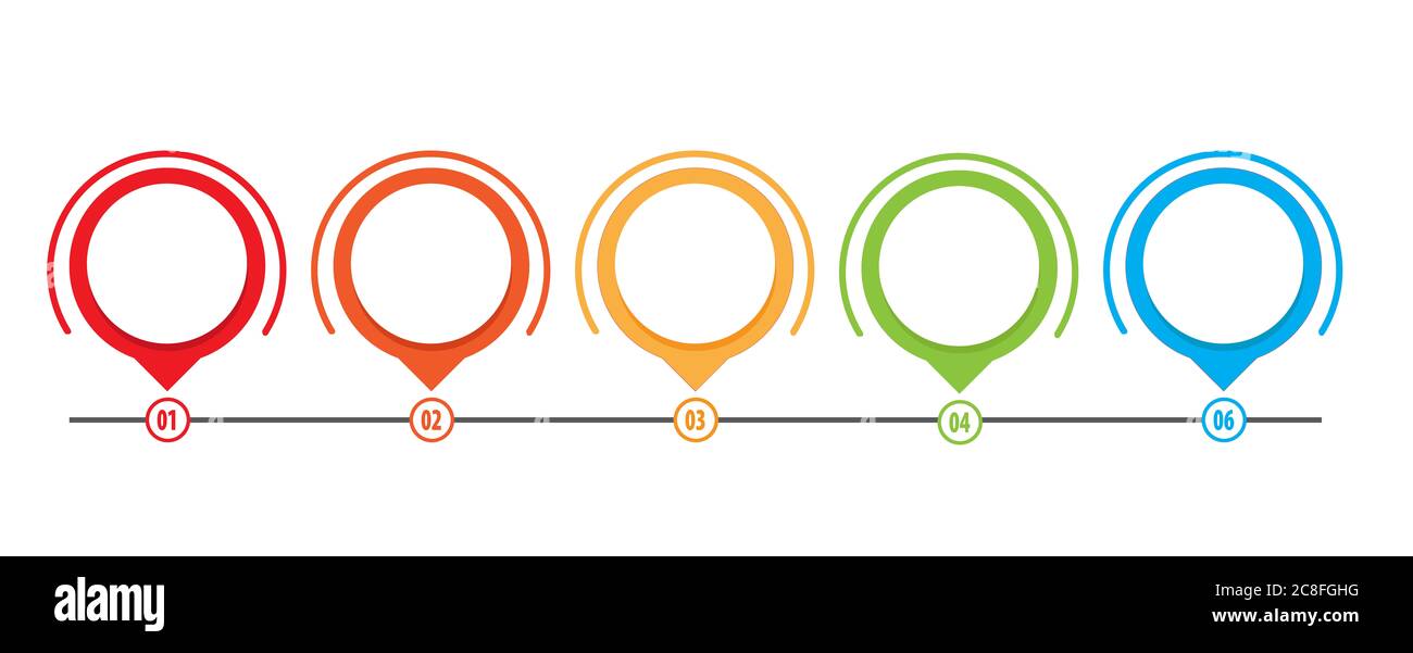 Timeline infographic with diagrams Cut Out Stock Images & Pictures - Alamy