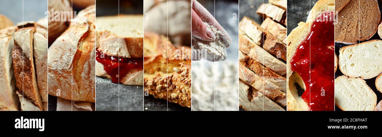 Bread collage grain bakery hi-res stock photography and images - Alamy