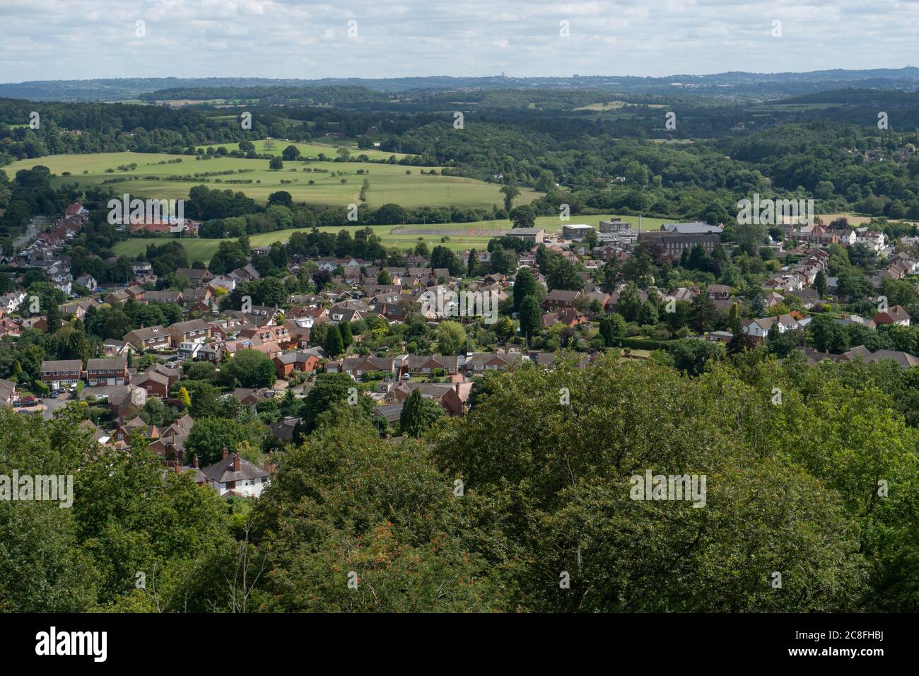 The Town of Kinver seen from Kinver Edge, Staffordshire. British Isles ...