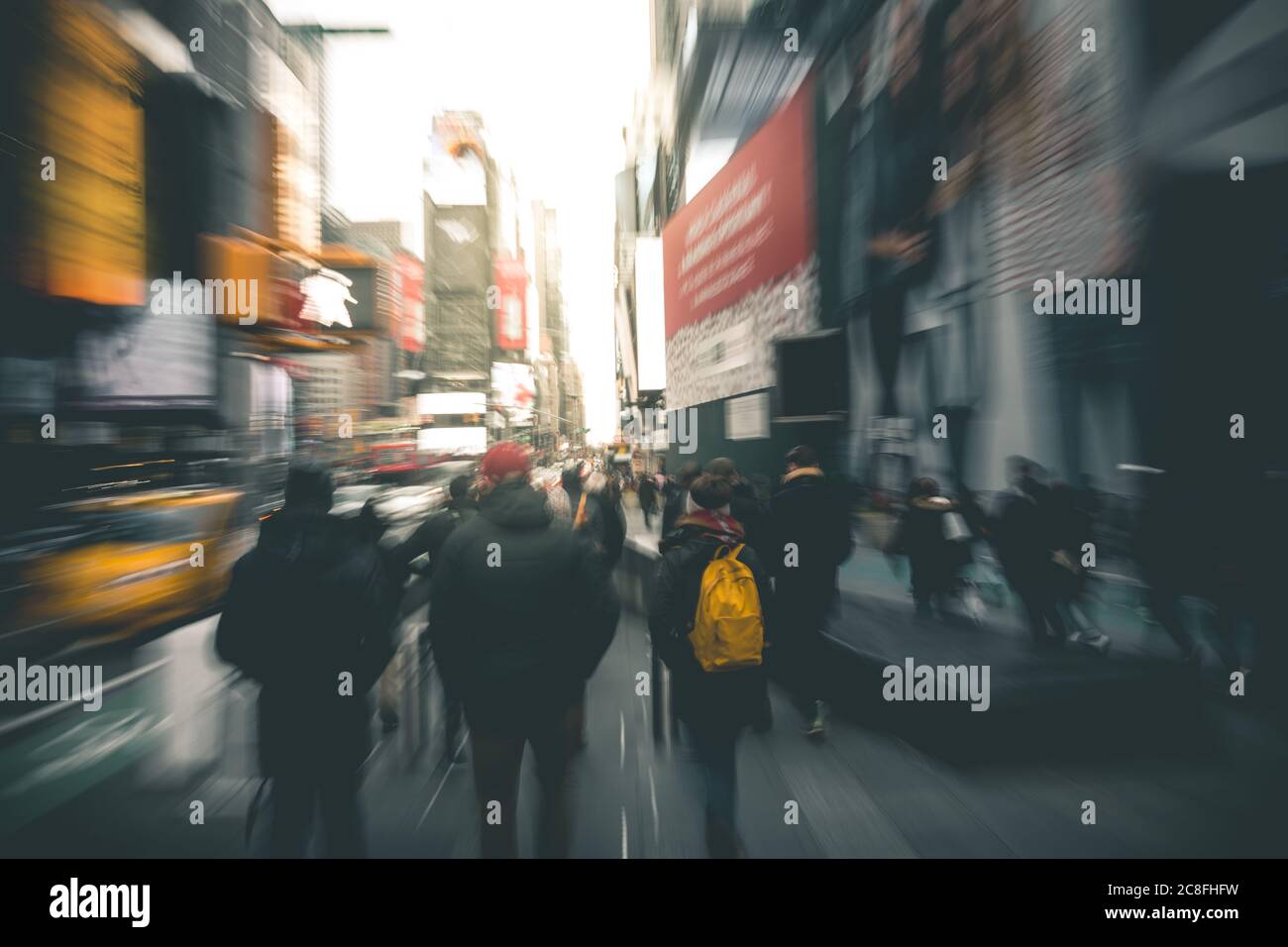 Times square crowd running hi-res stock photography and images - Alamy