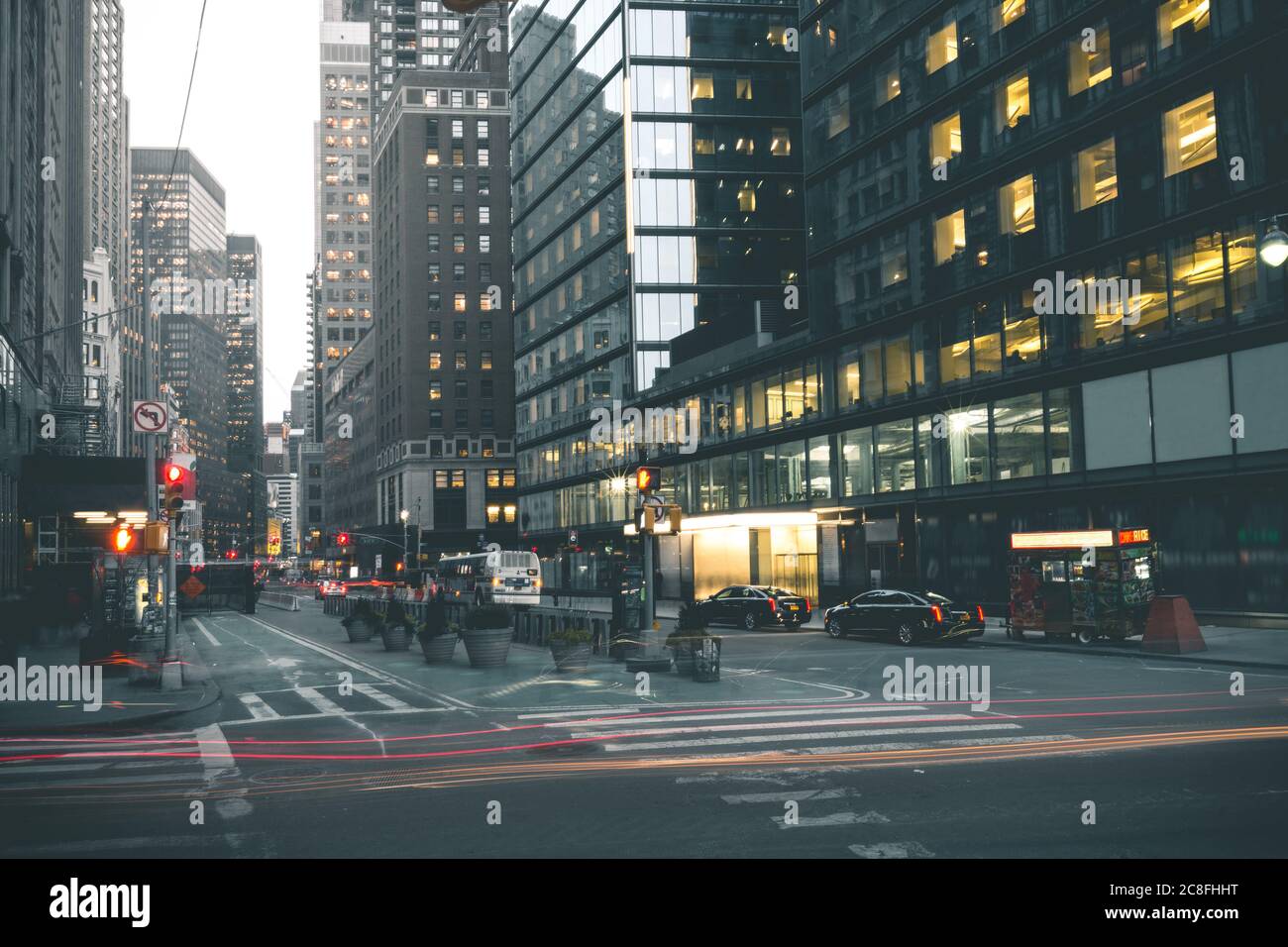 Evening Scene in Manhattan - New York Stock Photo - Alamy