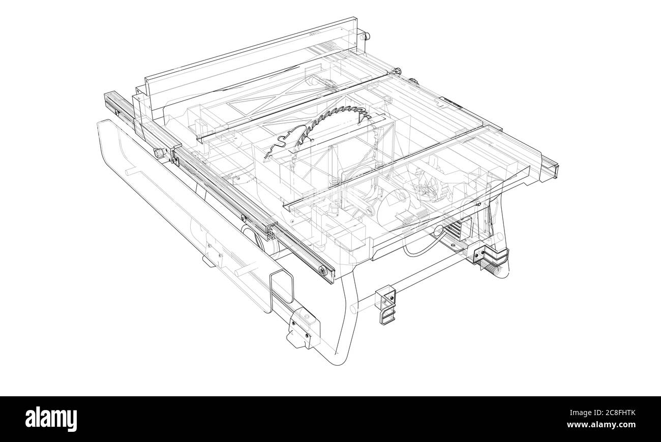 Outline table saw for woodwork Stock Photo - Alamy