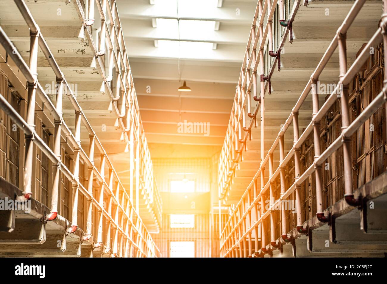 Inside Alcatraz prison with sunlight in San Francisco Stock Photo - Alamy