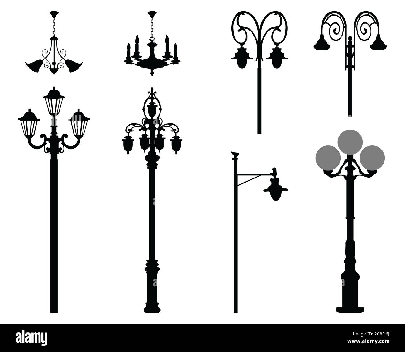 Round street lamps Cut Out Stock Images & Pictures - Alamy