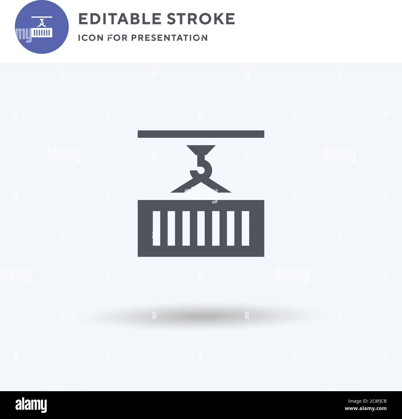 Container icon vector, filled flat sign, solid pictogram isolated on ...