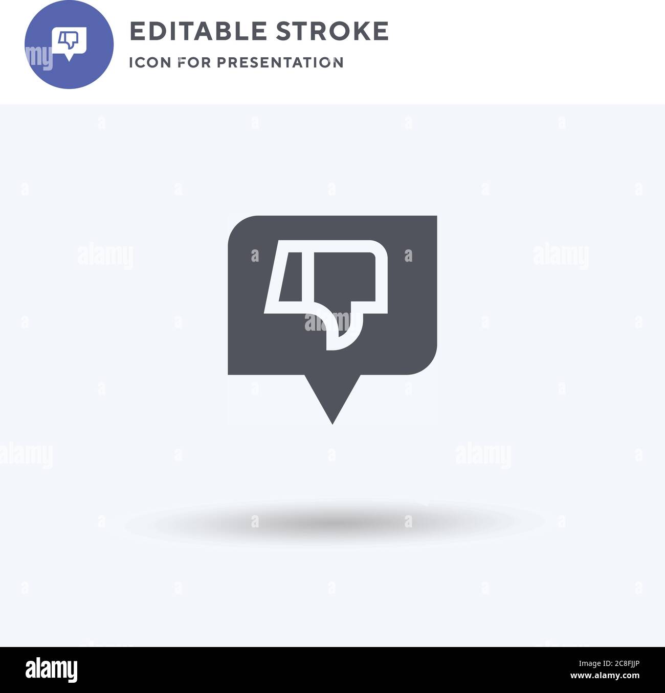 Dislike icon vector, filled flat sign, solid pictogram isolated on white, logo illustration ...