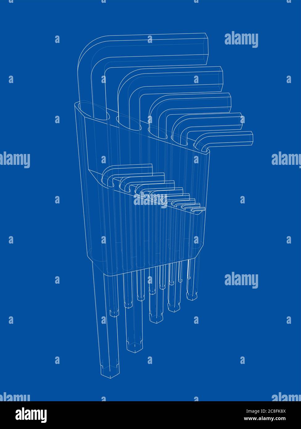 Set of hexagon tools Stock Photo - Alamy