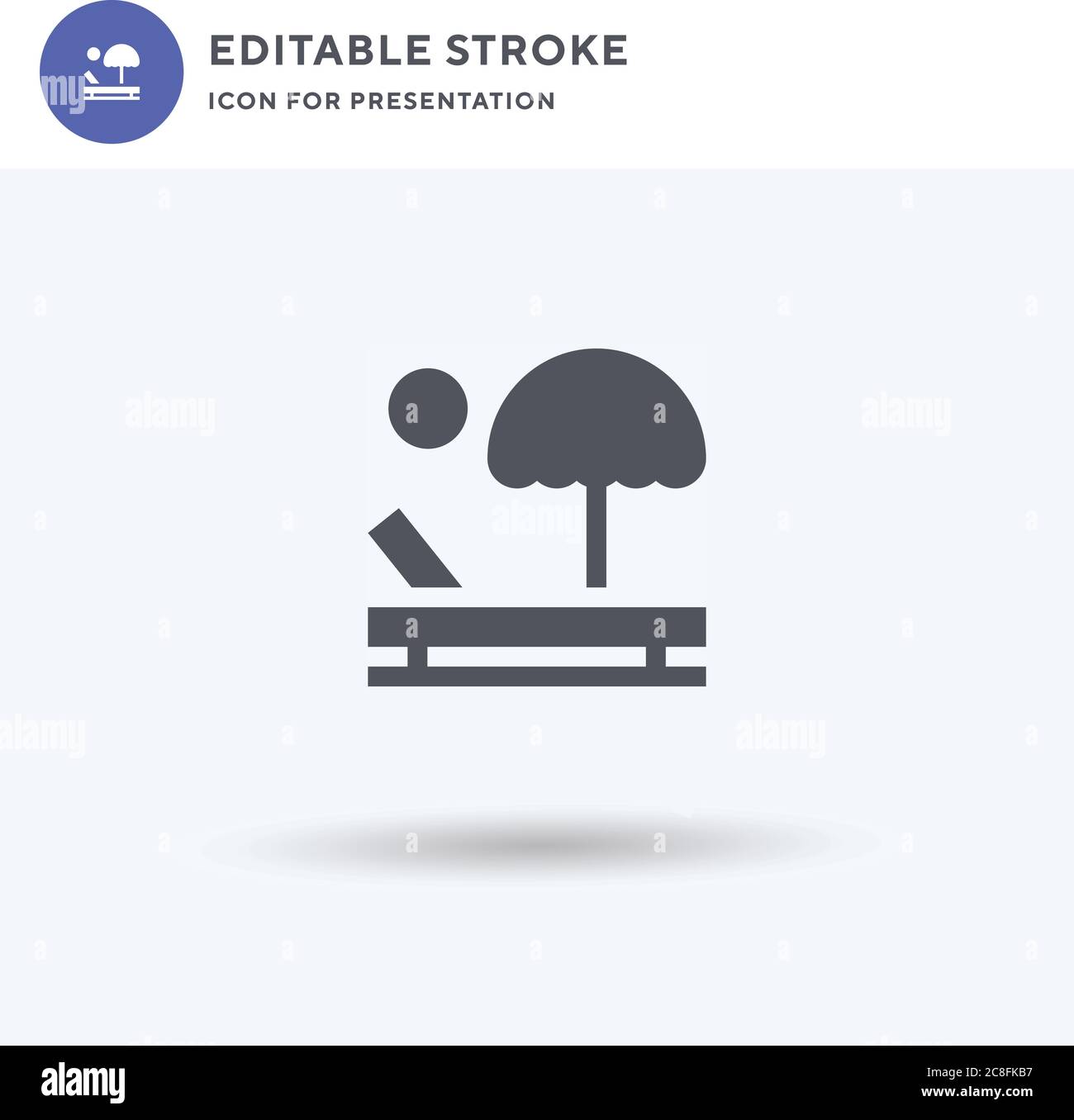 Beach icon vector, filled flat sign, solid pictogram isolated on white ...