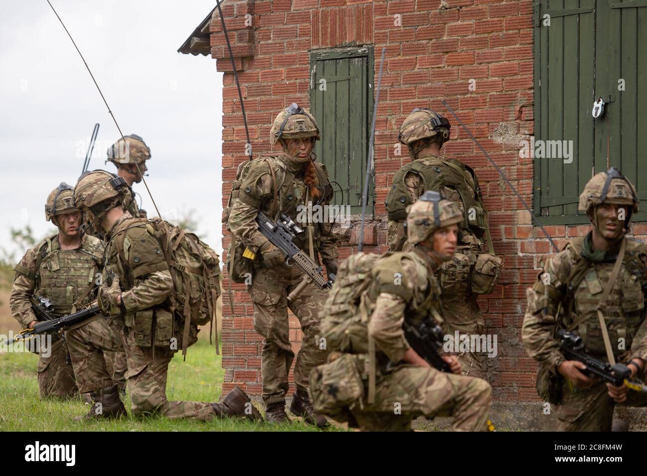 Centre leads a platoon attack in west tofts camp hi-res stock ...