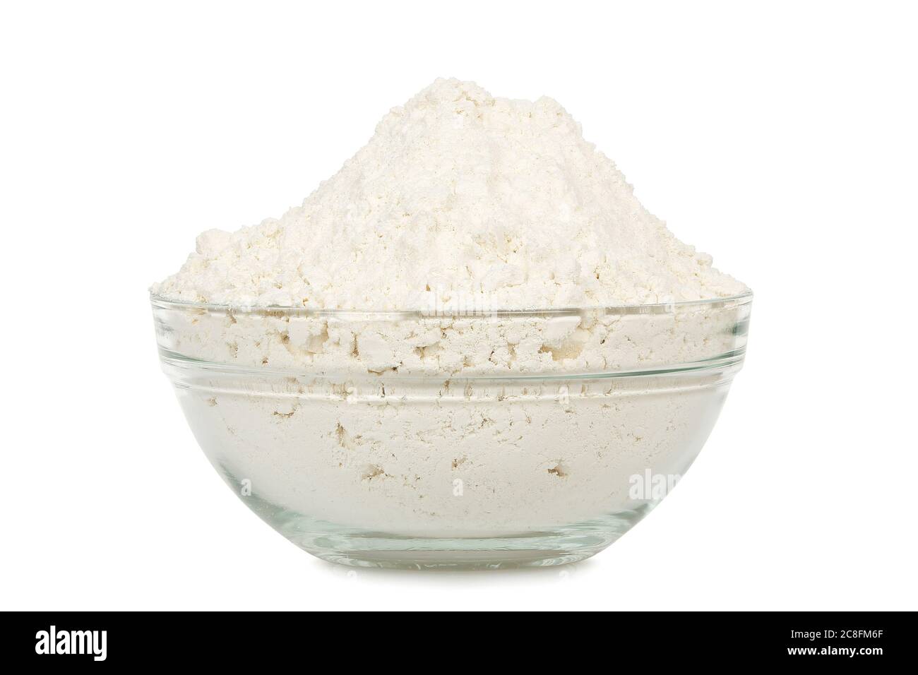 transparent bowl full of flour isolated on white Stock Photo - Alamy