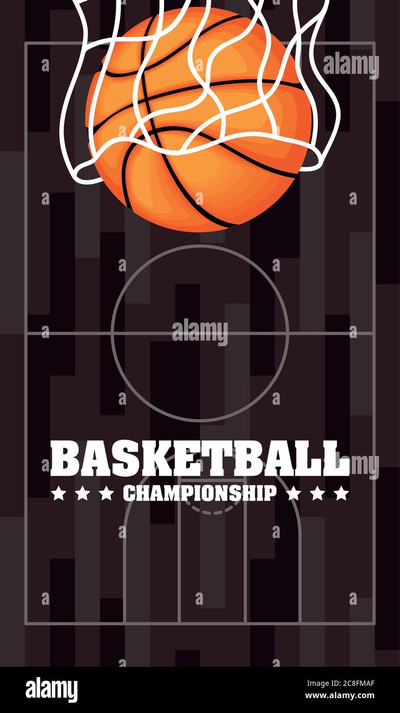 basketball balloon sport with basket vector illustration design Stock ...