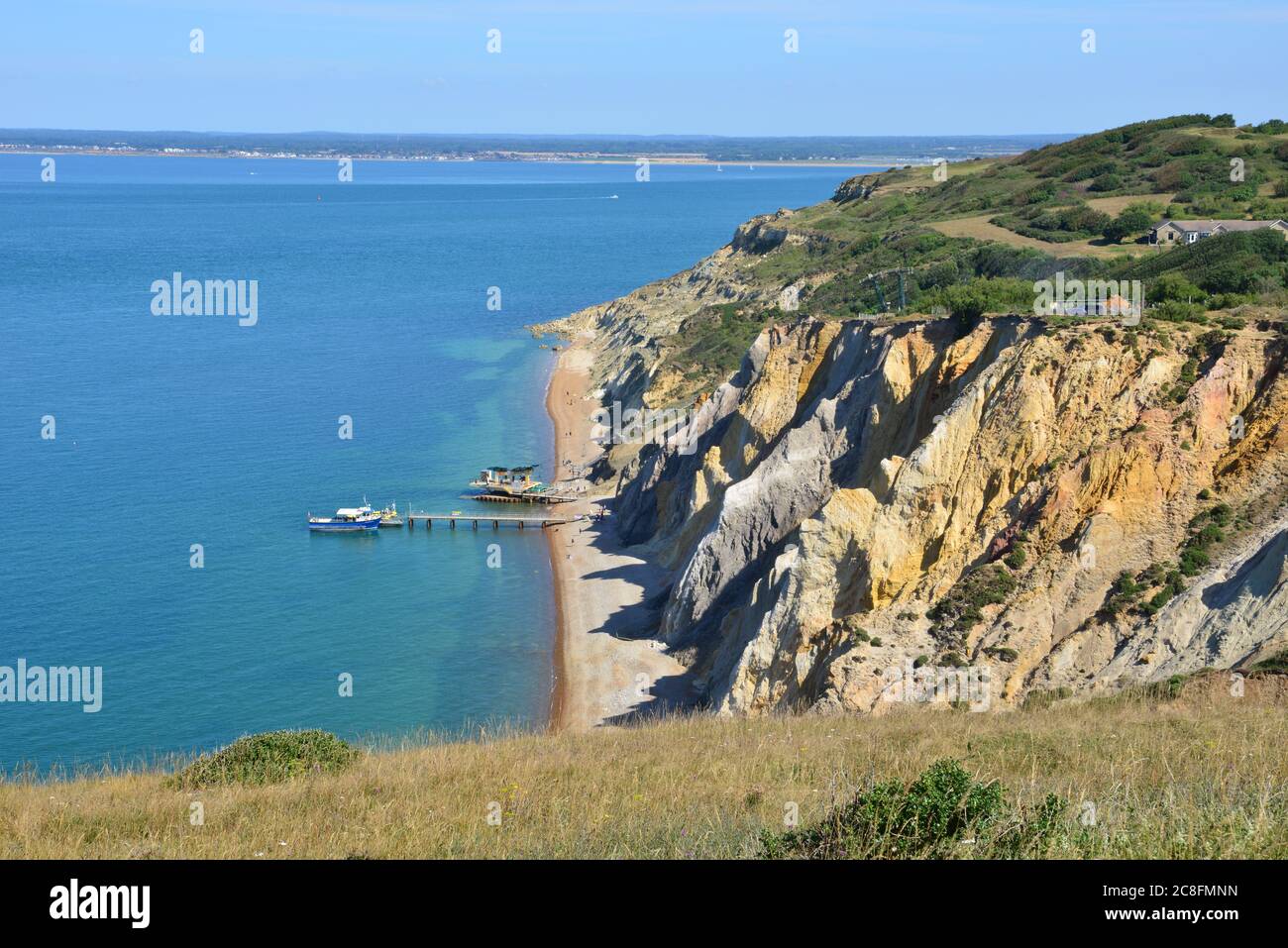 Alum bay in the Isle of Wight in Summertime Stock Photo - Alamy