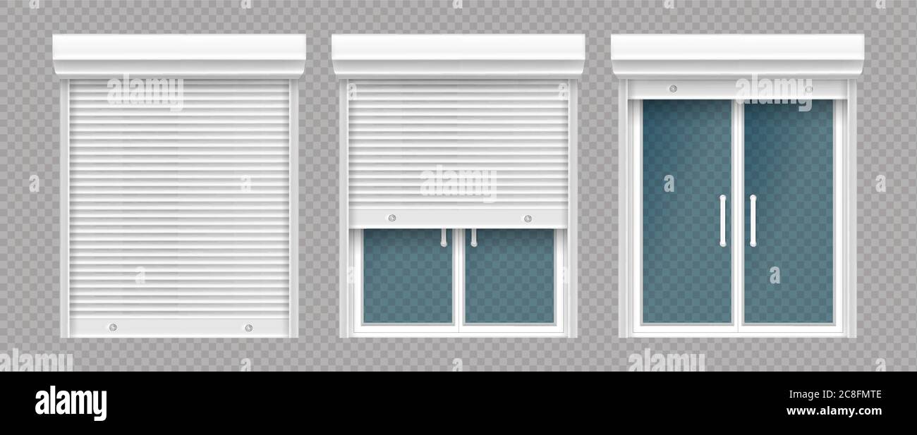 Plastic window with rolling shutter isolated on transparent background ...