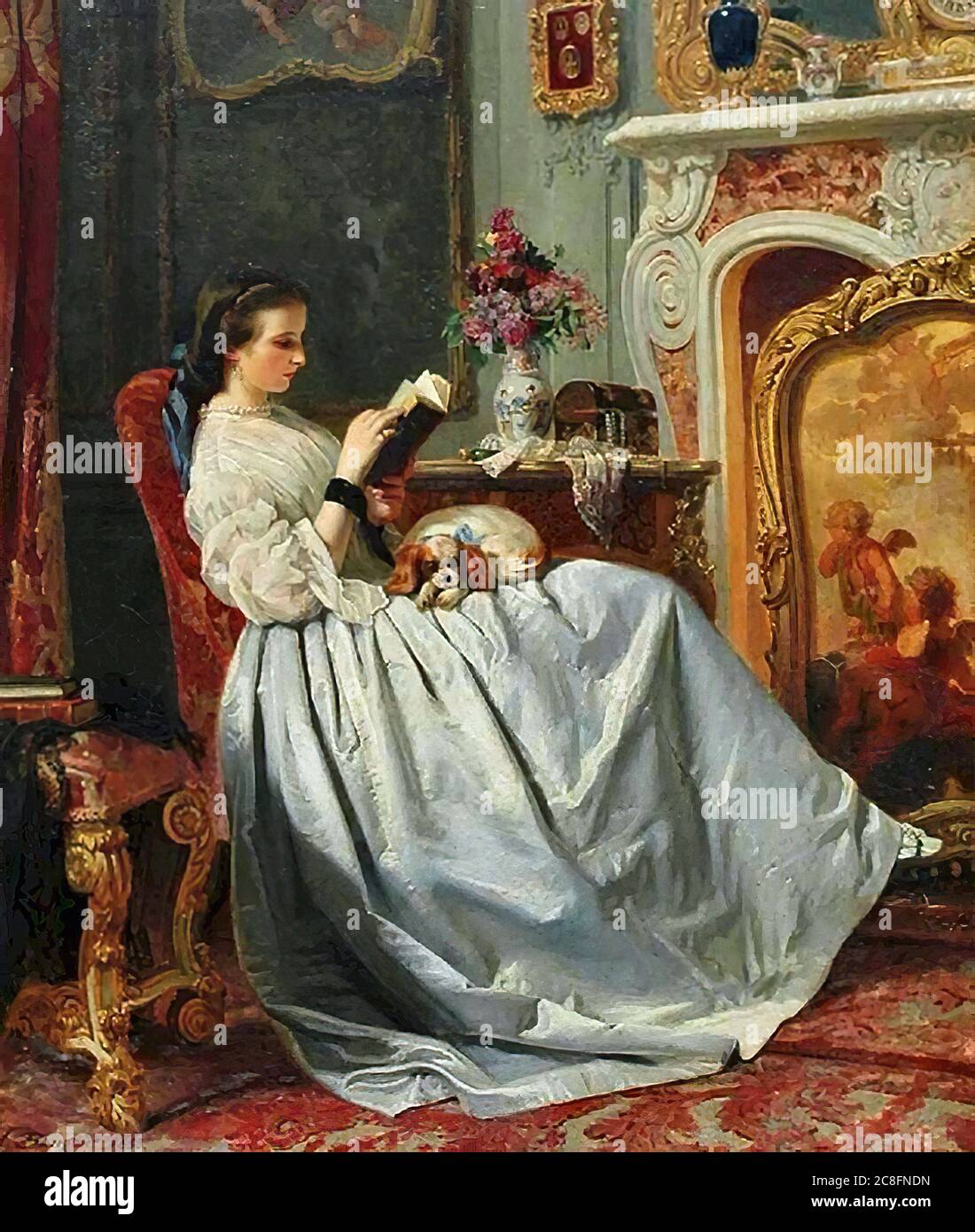 Baugniet Charles - the Reader - Belgian School - 19th and Early 20th ...