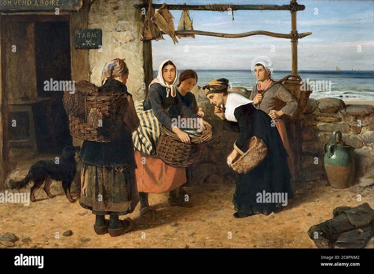 Block EugÃ¨ne FranÃ§ois De - La Marchande De Poissons - Belgian School ...