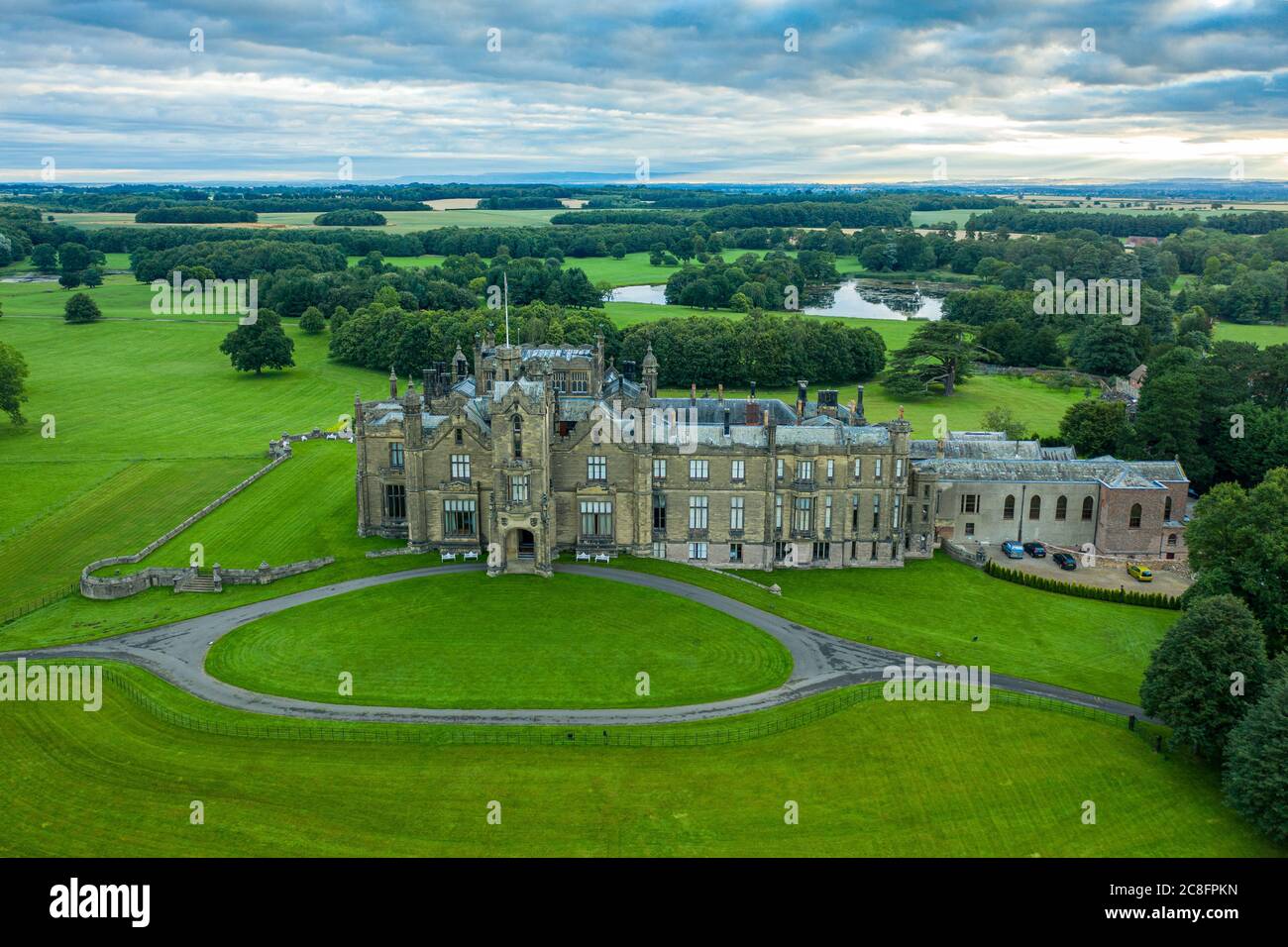 Drone Photos of Allerton Castle in Yorkshire, England Stock Photo - Alamy