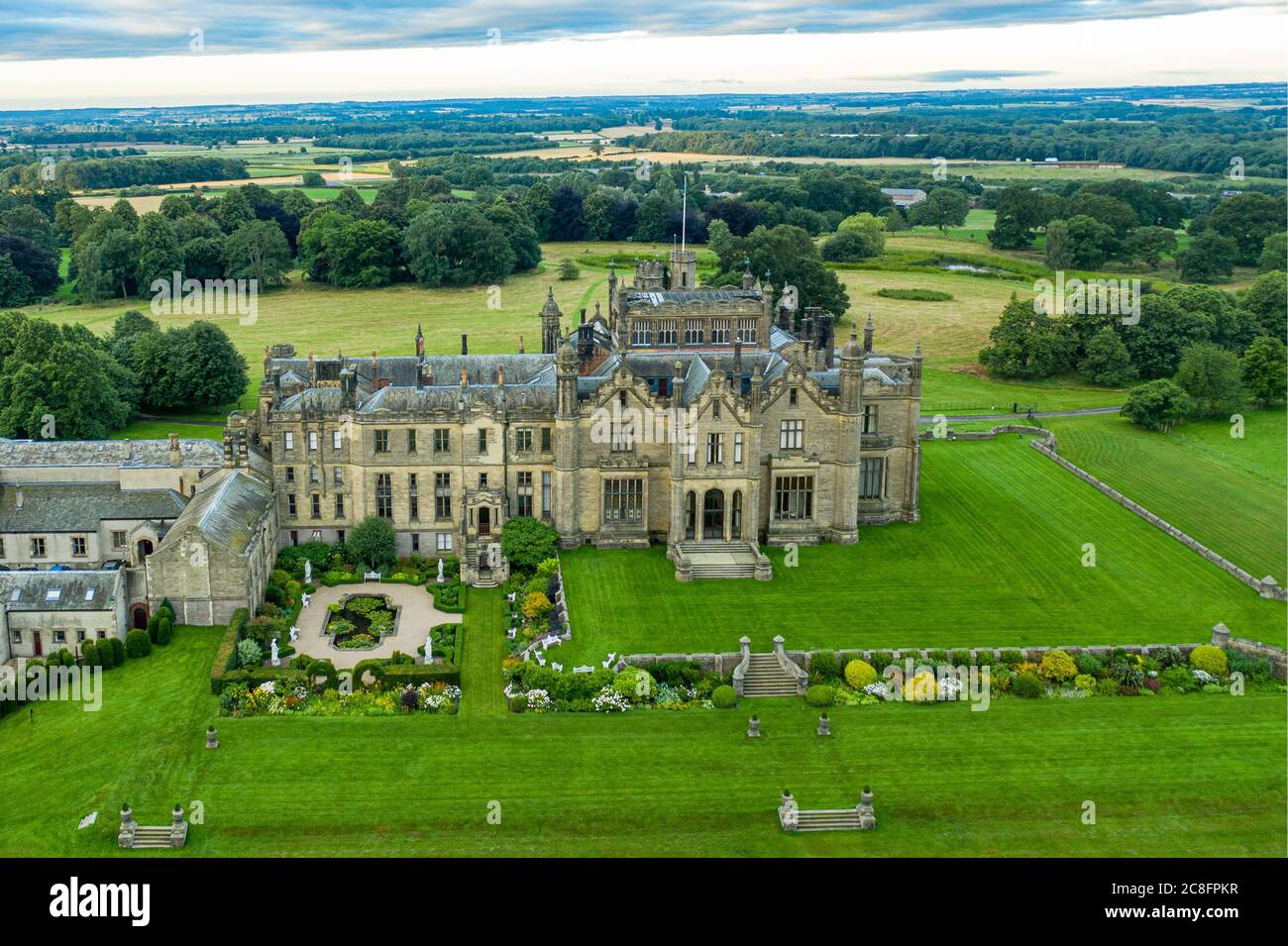 Drone Photos of Allerton Castle in Yorkshire, England Stock Photo - Alamy