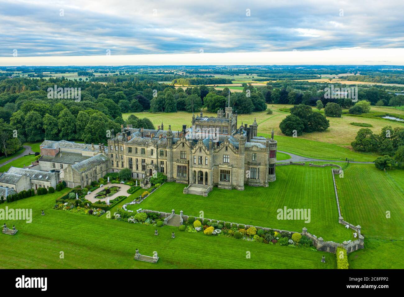 Drone Photos of Allerton Castle in Yorkshire, England Stock Photo - Alamy