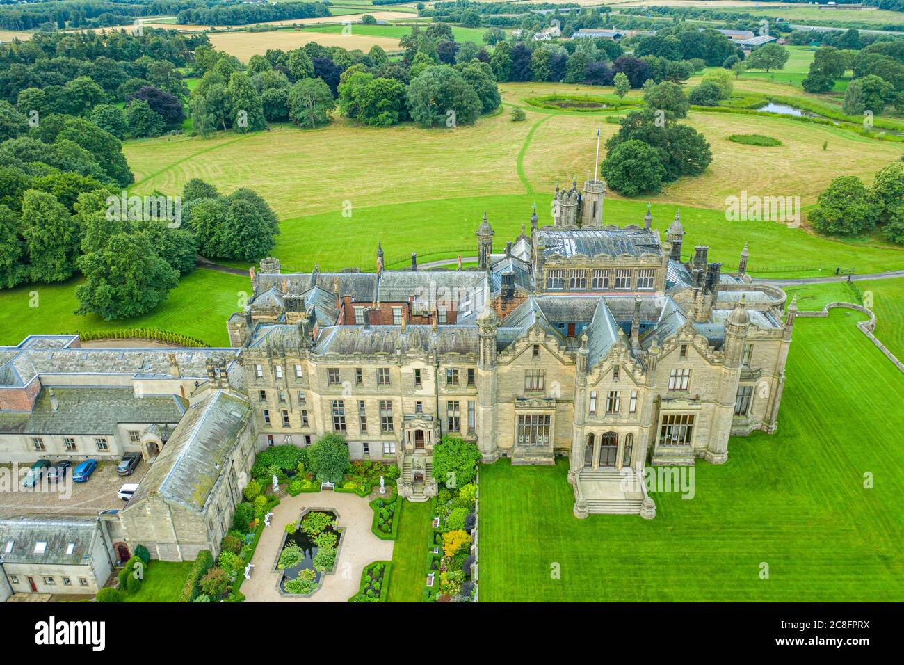 Drone Photos of Allerton Castle in Yorkshire, England Stock Photo - Alamy