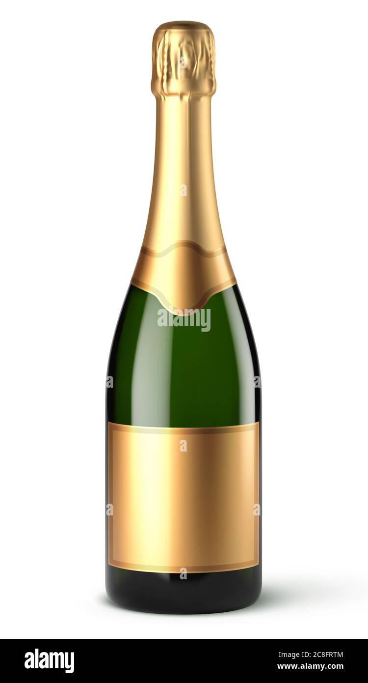 Vector champagne bottle on white background Stock Vector Image & Art ...